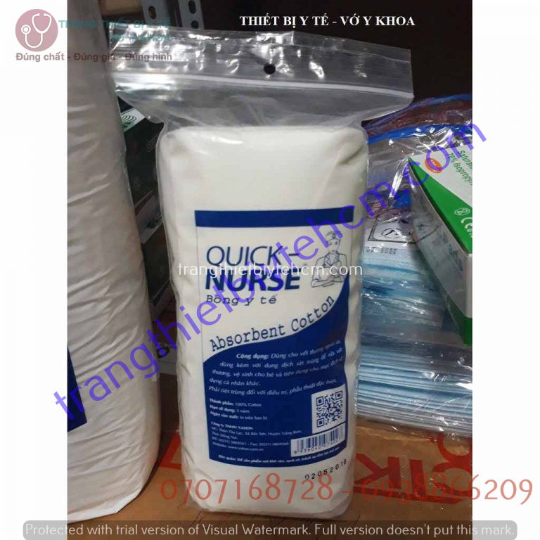 Bông gòn y tế Quick Nurse - gói 100g