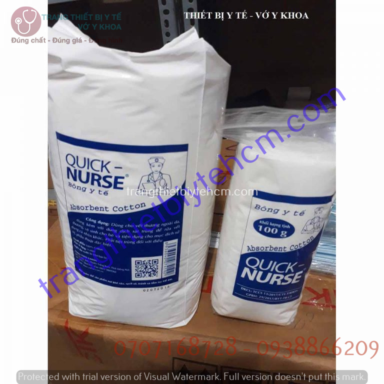 Bông gòn y tế Quick Nurse - gói 100g