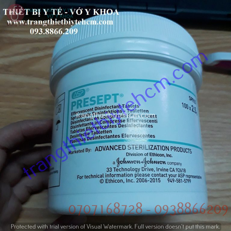 Viên nén khử khuẩn Presept 2.5g (Hộp 100 viên)