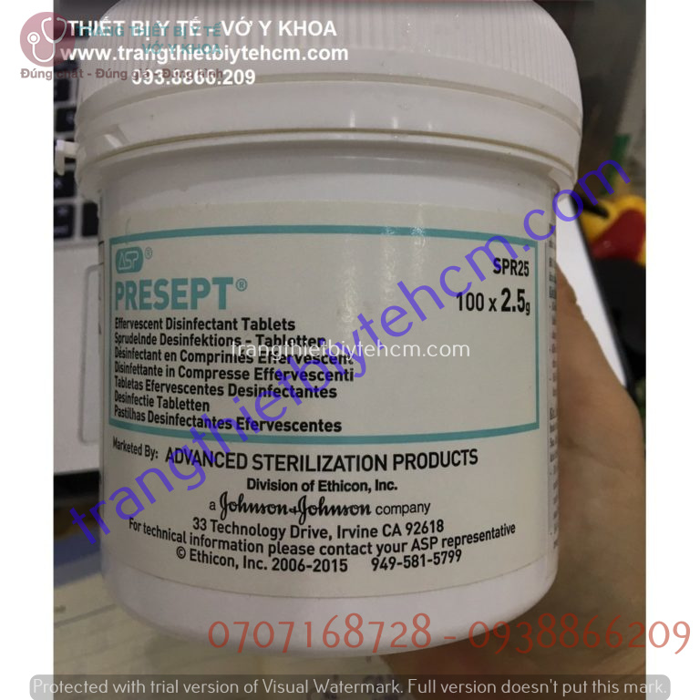 Viên nén khử khuẩn Presept 2.5g (Hộp 100 viên)